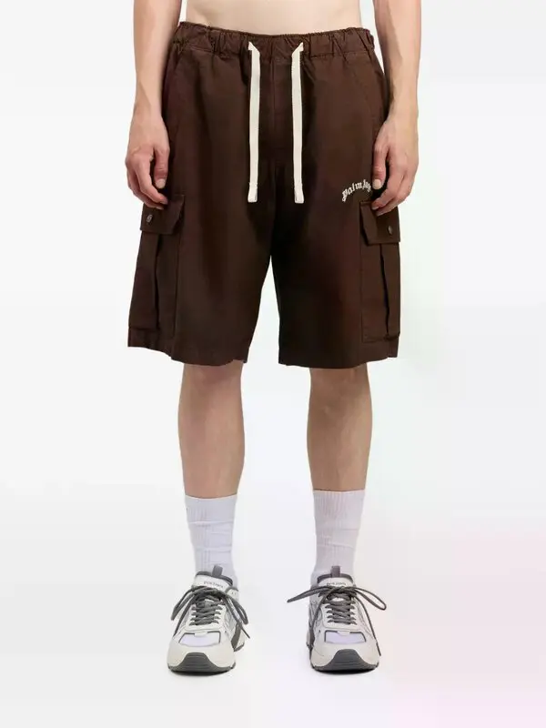 Palm Angels Curved Logo Cargo Shorts