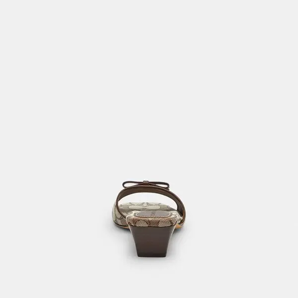 COACH OUTLET Coach Signature Jacquard Bow Kitten Heel Sandal