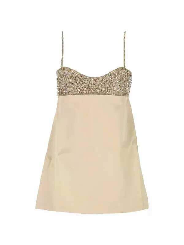 Retrofete Mini Crystal-embellished A-line Dress - Neutrals