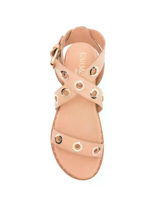 CARMELA Eyelet Embellished Leather Sandals