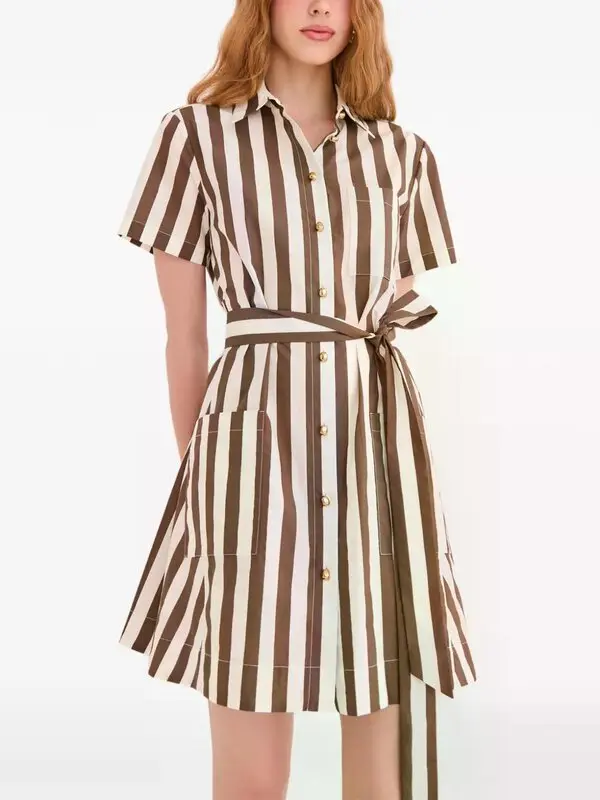 Cara Cara Lagos Striped Belted Mini Dress