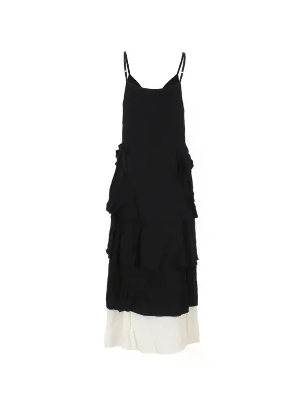 Fiorucci Midi Tiered Ruffled Dress - Black