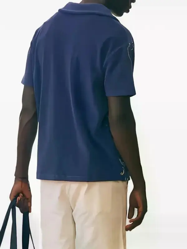 Maison Labiche Lobster-print Cotton Polo Shirt