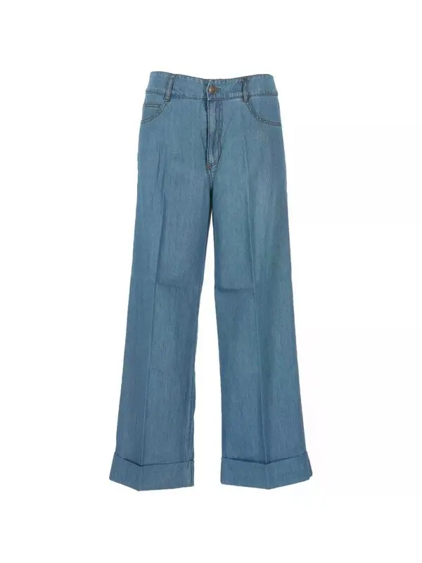 PENNYBLACK Pressed Crease Turned-up Jeans - Blue