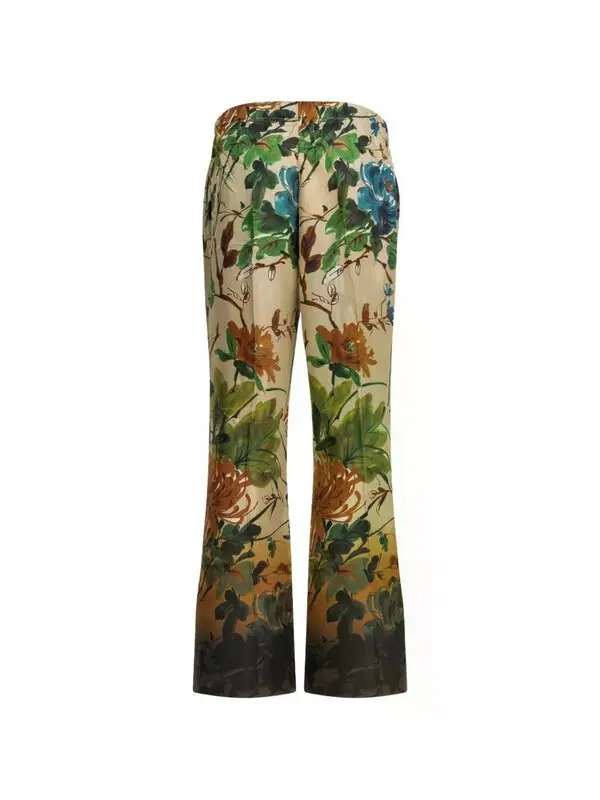 Samantha Sung Floral Print Silk Trousers