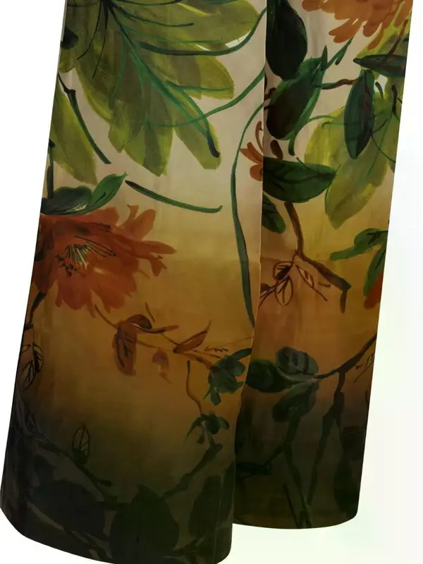 Samantha Sung Floral Print Silk Trousers