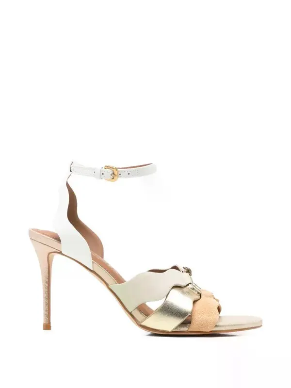 Kurt Geiger Scalloped Edge Buckled Sandals - Gold