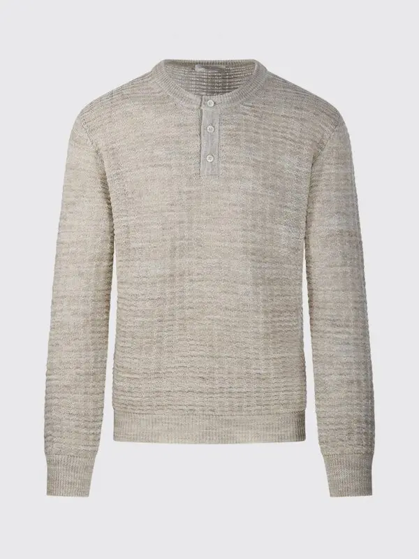 ROBERTO COLLINA Crewneck Cotton And Linen Blend Jumper With Three Buttons