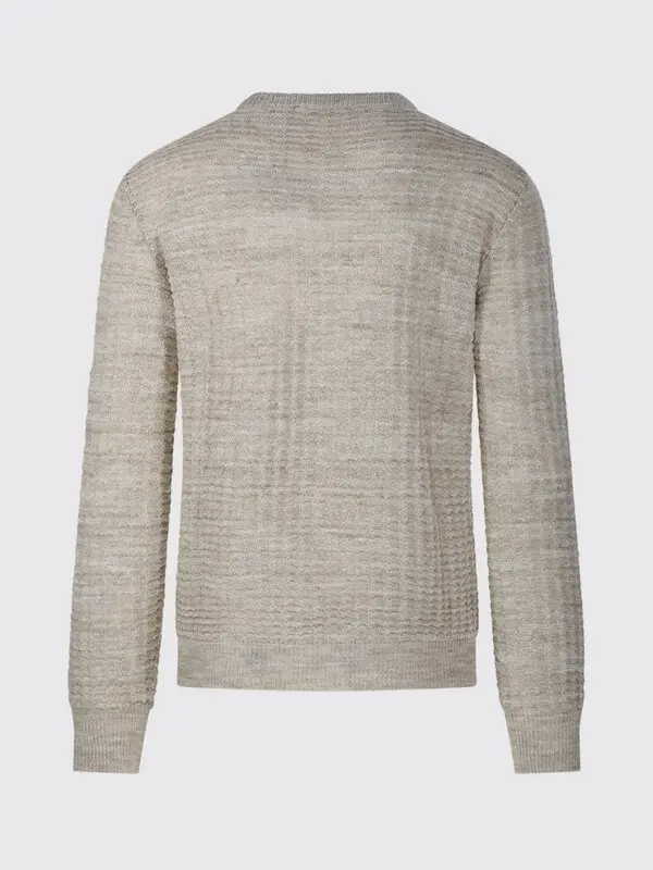 ROBERTO COLLINA Crewneck Cotton And Linen Blend Jumper With Three Buttons