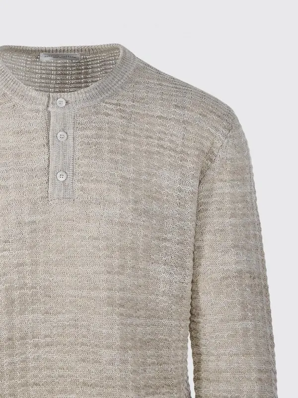 ROBERTO COLLINA Crewneck Cotton And Linen Blend Jumper With Three Buttons