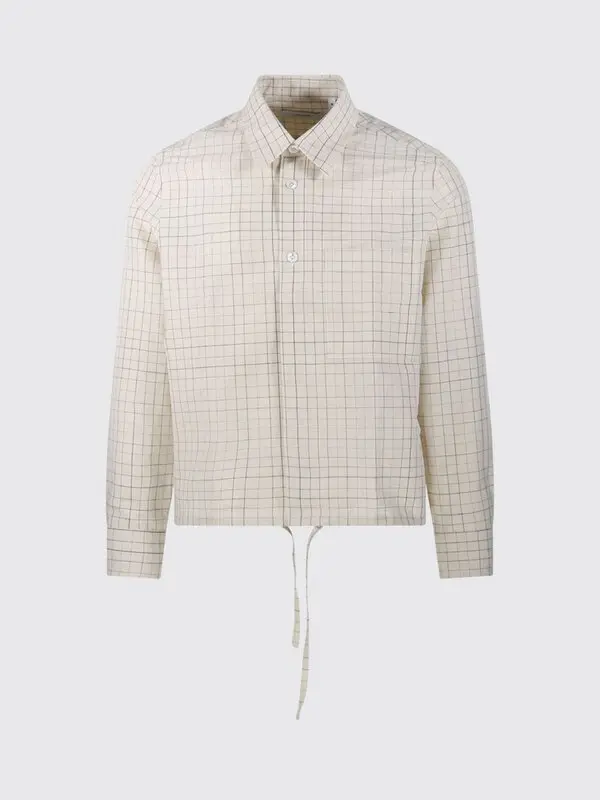 LARDINI Check Linen And Cotton Blend Shirt With Drawstring Hem