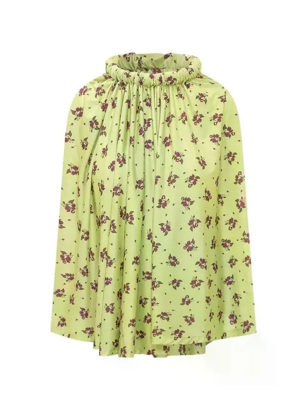 Coperni Circle Floral-print Top - Green