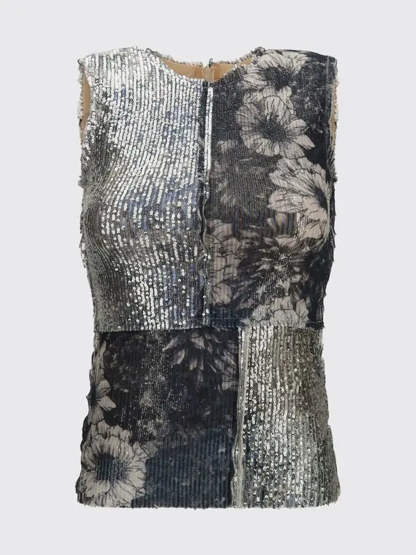 MAISON MARGIELA Patchwork Sequin Embroidered Top
