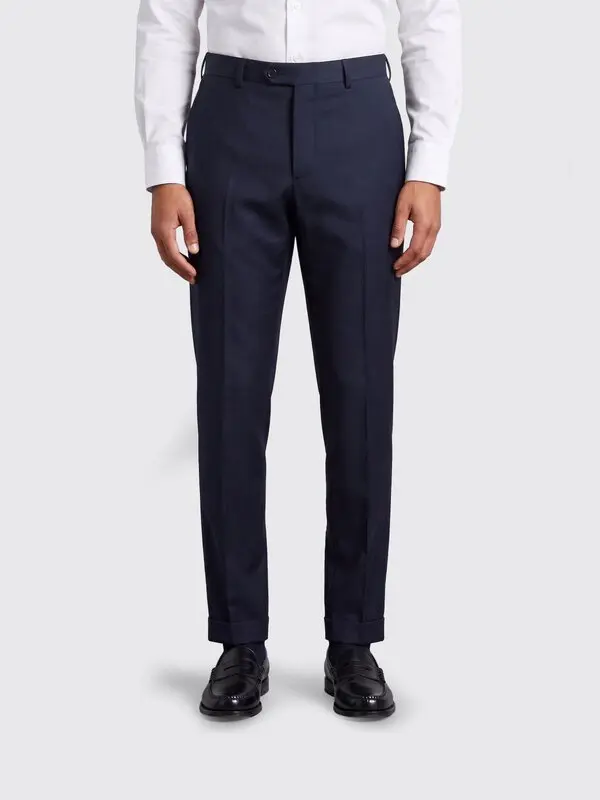 Incotex Slim Fit Tailored Trousers In Pure Virgin Wool - Blue