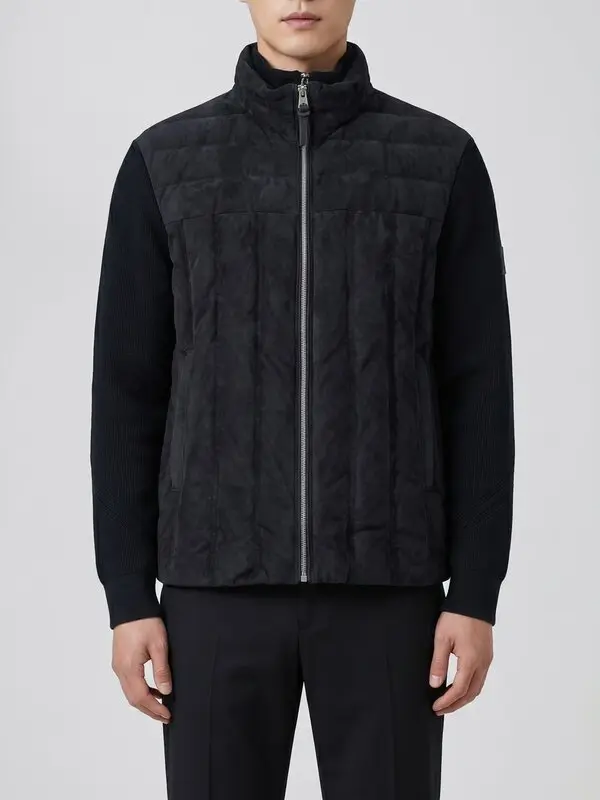 Mackage Landen Quilted Virgin Wool Jacket With Leather Details - Blue