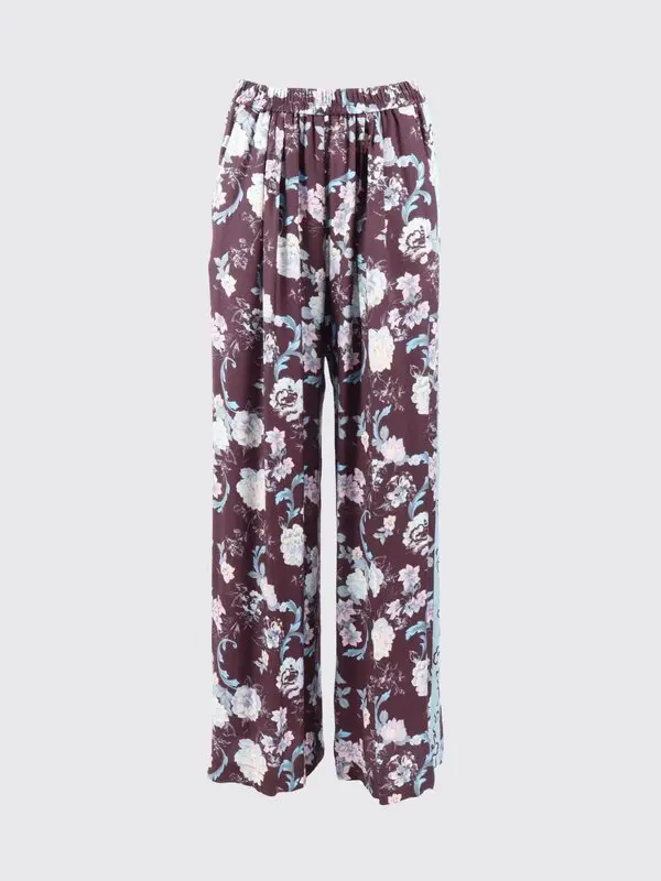 FORTE_FORTE Floral Print Viscose Palazzo Trousers - Brown
