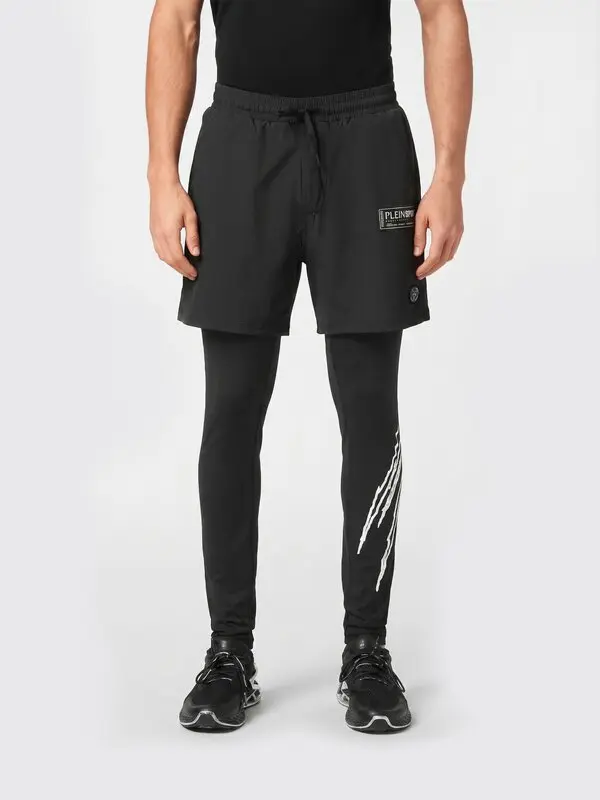 PLEIN SPORT Stretch Technical Fabric Track Pants - Black