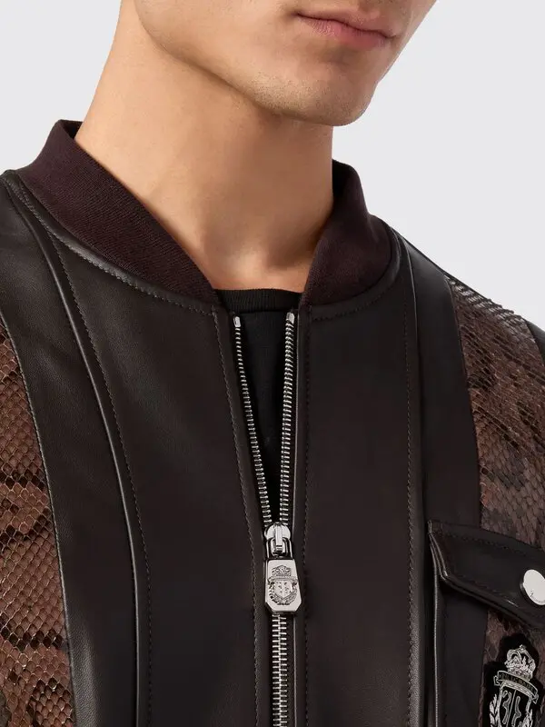 BILLIONAIRE Leather Bomber Jacket