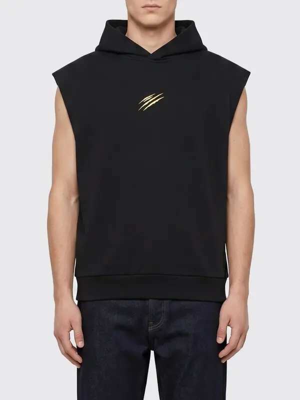 PLEIN SPORT Sleeveless Hooded Sweatshirt - Black