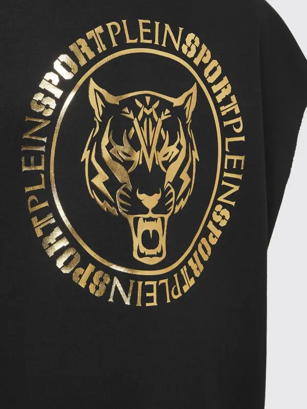 PLEIN SPORT Sleeveless Hooded Sweatshirt - Black