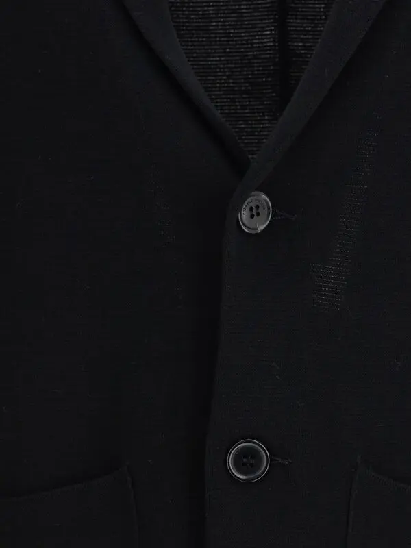 ROBERTO COLLINA Single-breasted Cotton Blazer - Black