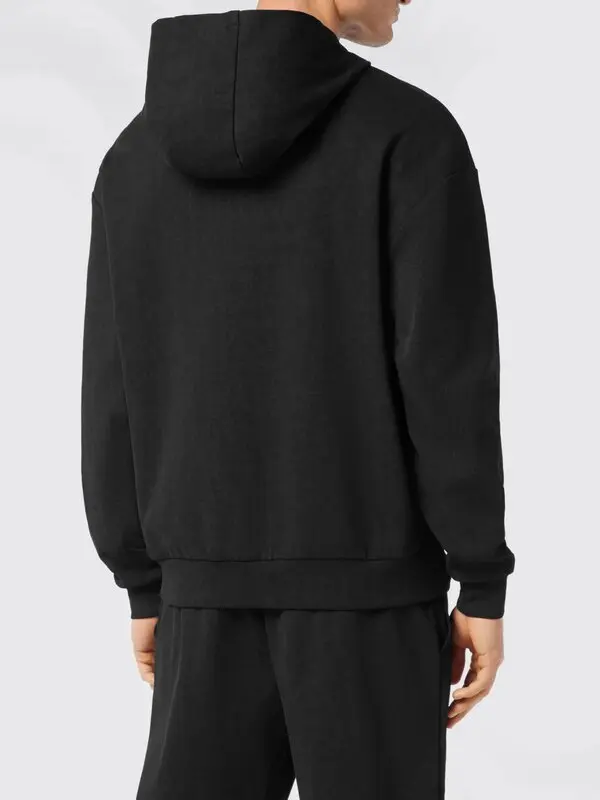 PLEIN SPORT Cotton Hooded Sweatshirt With Logo - Black