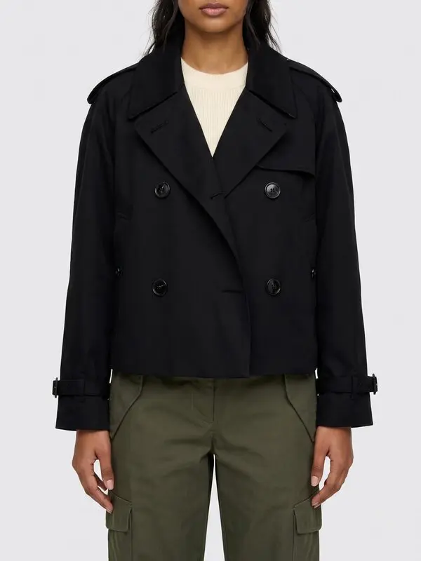 Burberry Double-breasted Cotton Trench Coat - Black
