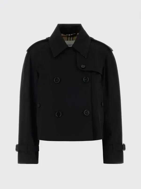 Burberry Cropped Double-breasted Trench Coat With Epaulettes