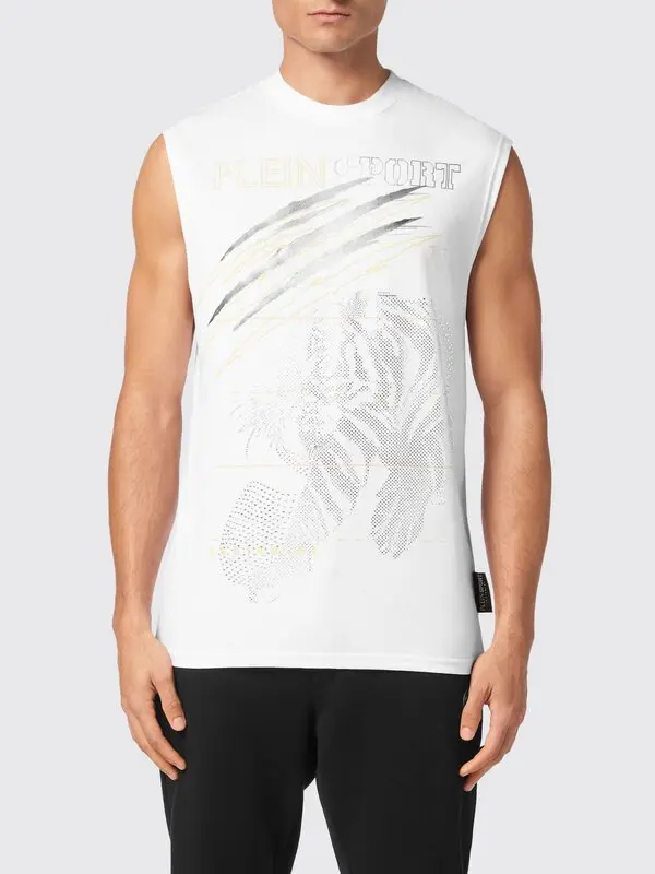 PLEIN SPORT Sleeveless Graphic T-shirt - White