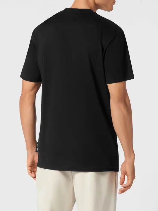 PLEIN SPORT Cotton T-shirt With Rhinestones - Black
