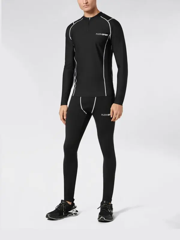 PLEIN SPORT Technical Stretch Fabric Long Sleeve T-shirt