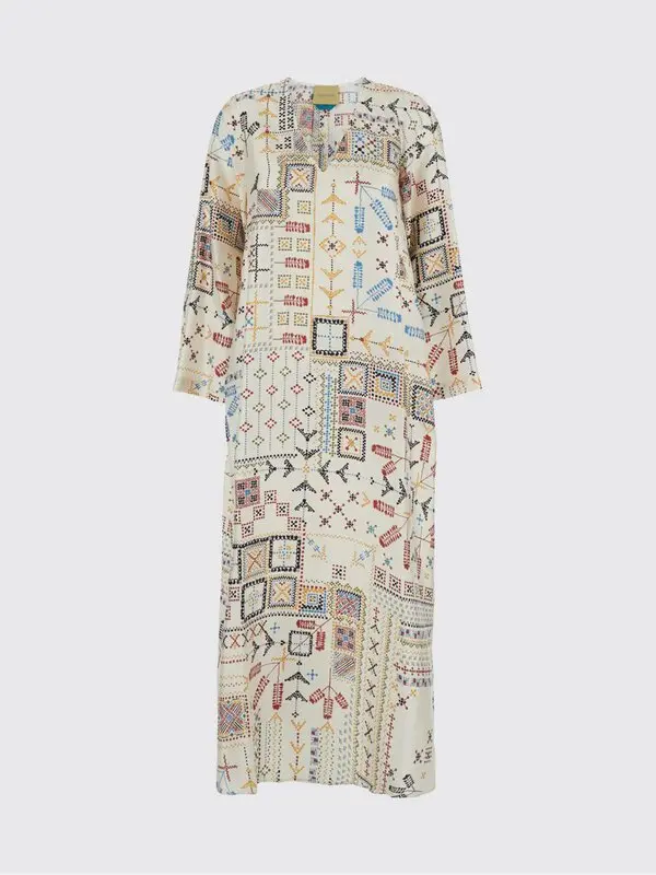 Momoni Printed Midi Dress - Ivory