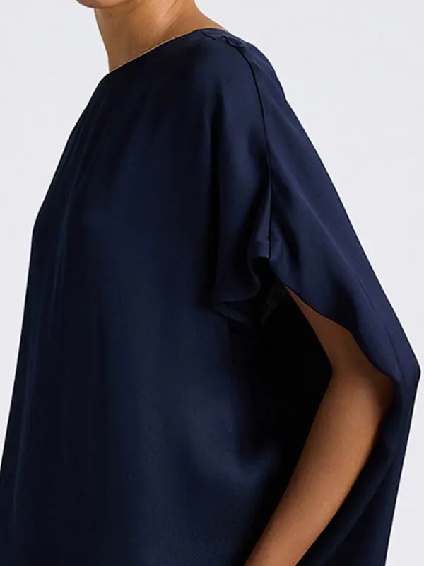 Momoni Satin Long Dress - Blue