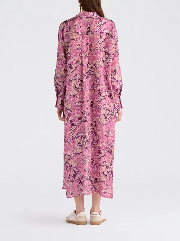 Momoni Printed Silk Midi Dress - Violet