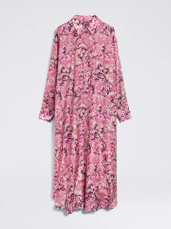 Momoni Printed Silk Midi Dress - Violet