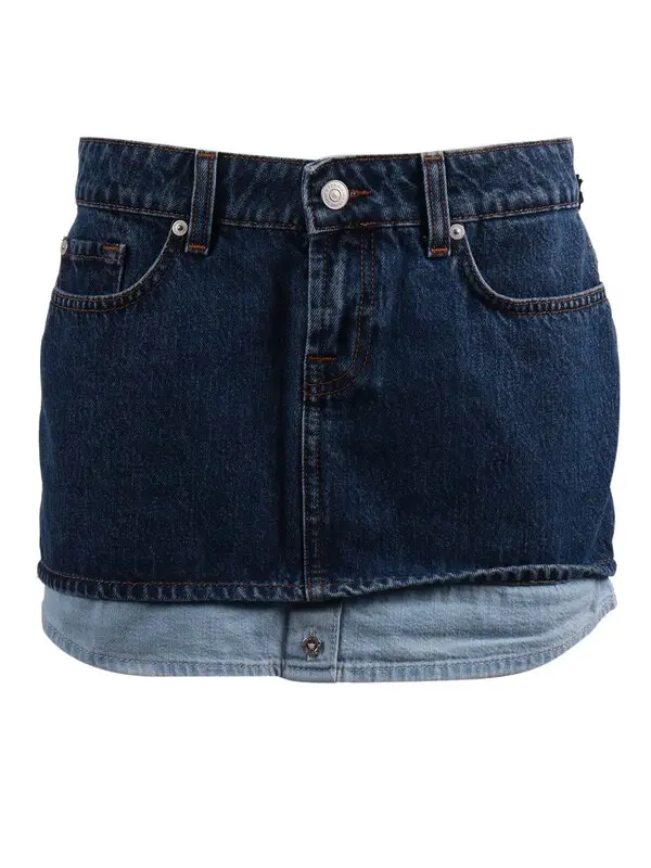 7 For All Mankind Double Layer Denim Skirt