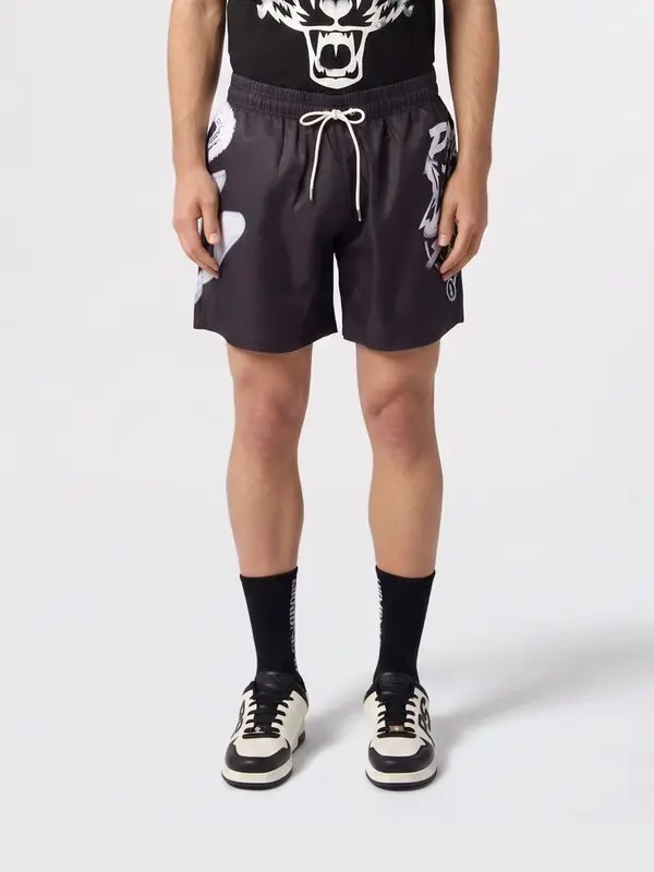 PLEIN SPORT Graphic Print Drawstring Shorts