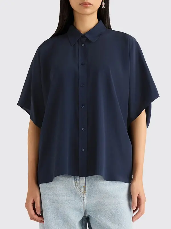 Momoni Silk Blend Shirt - Blue