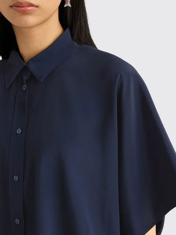 Momoni Silk Blend Shirt - Blue