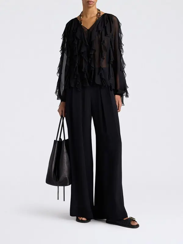 Momoni Silk Blend Blouse With Ruffles