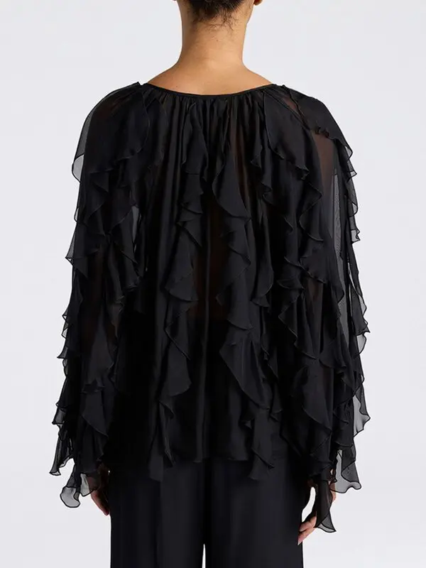 Momoni Silk Blend Blouse With Ruffles