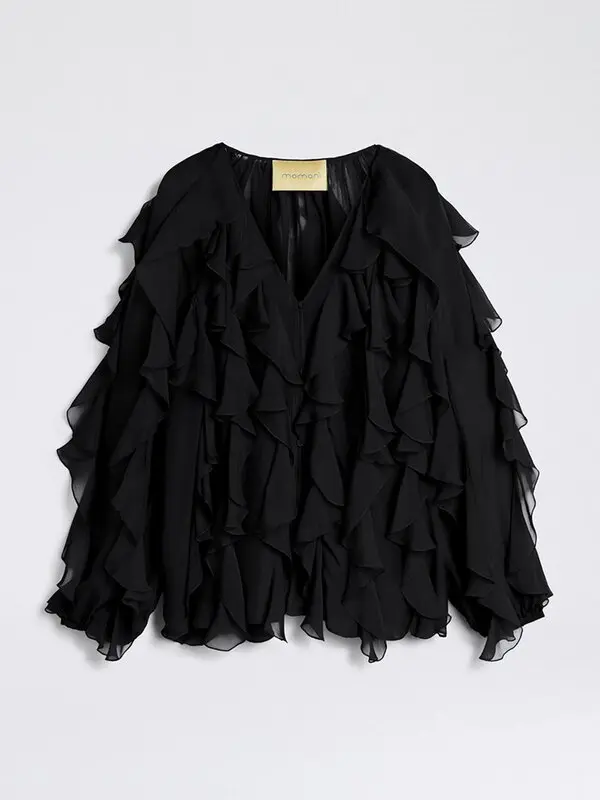 Momoni Silk Blend Blouse With Ruffles