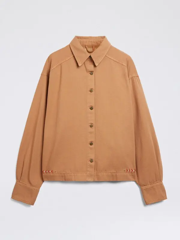 Momoni Cotton Shirt Jacket With Embroidered Detail