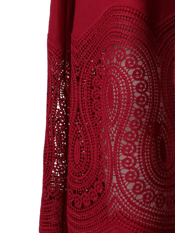 CLIPS Lace Trimmed Midi Skirt