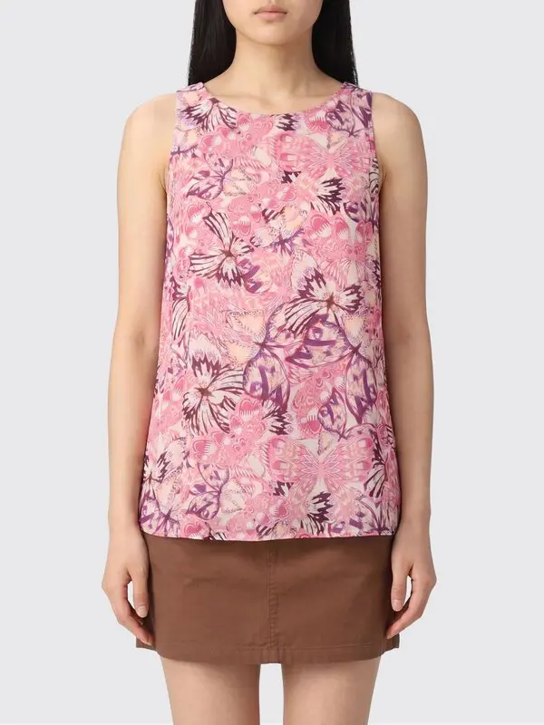 Momoni Sleeveless Printed Blouse - Pink