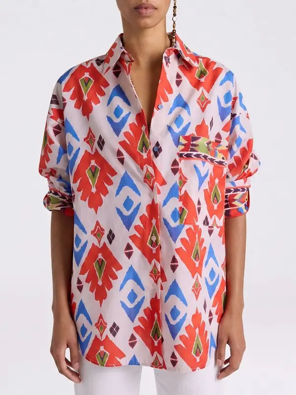 Momoni Cotton Shirt With Ethnic Print