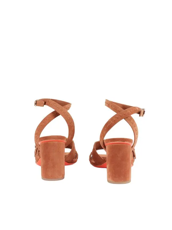 Santoni Didi Flair" Block Heel Ankle Strap Sandals
