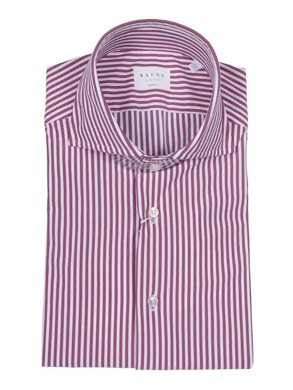 XACUS Striped Button-up Shirt - Red
