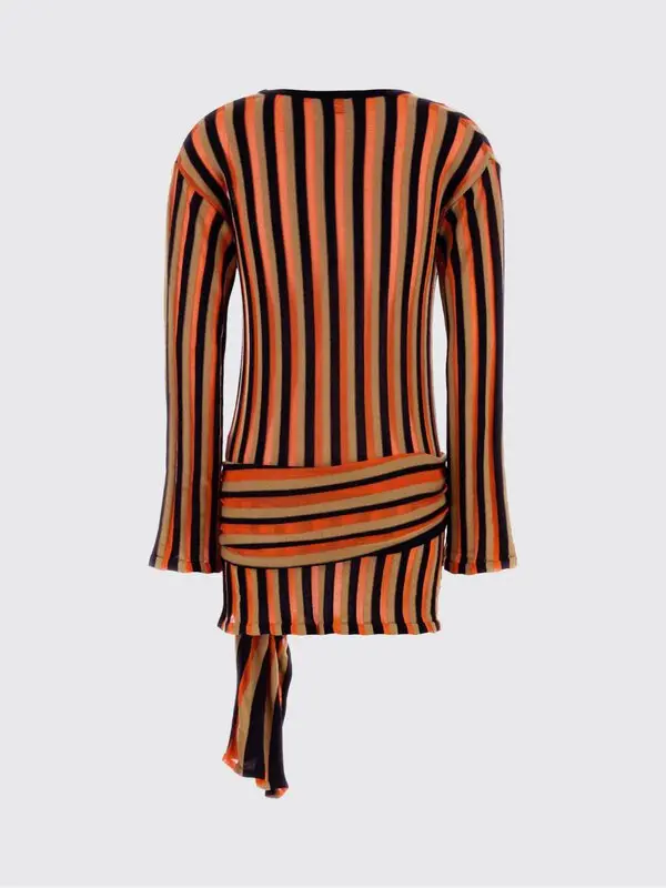 Blumarine Striped Knit Dress With Knot Detail