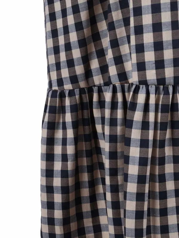 Max Mara Checked Maxi Dress With Tiered Hem